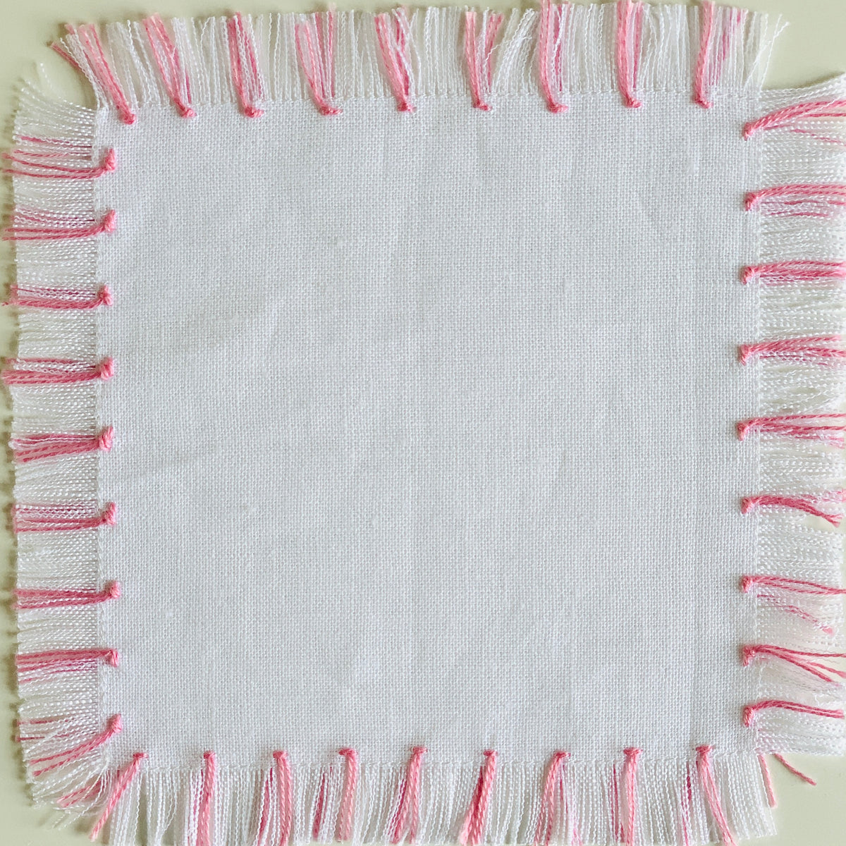 Pink and White Fringe Cocktail Napkin — Gatopard
